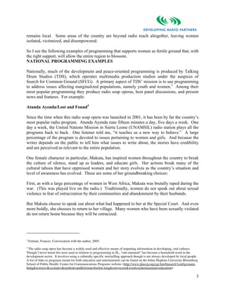 Radio as a tool for changing women’s status in sierra leone | PDF