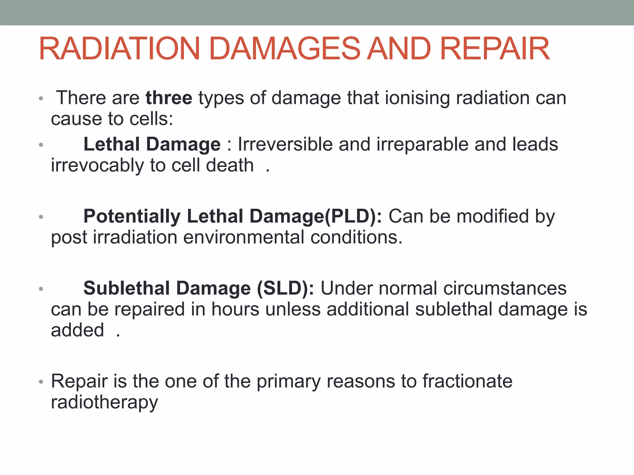 4 R's of radiobiology | PPTX