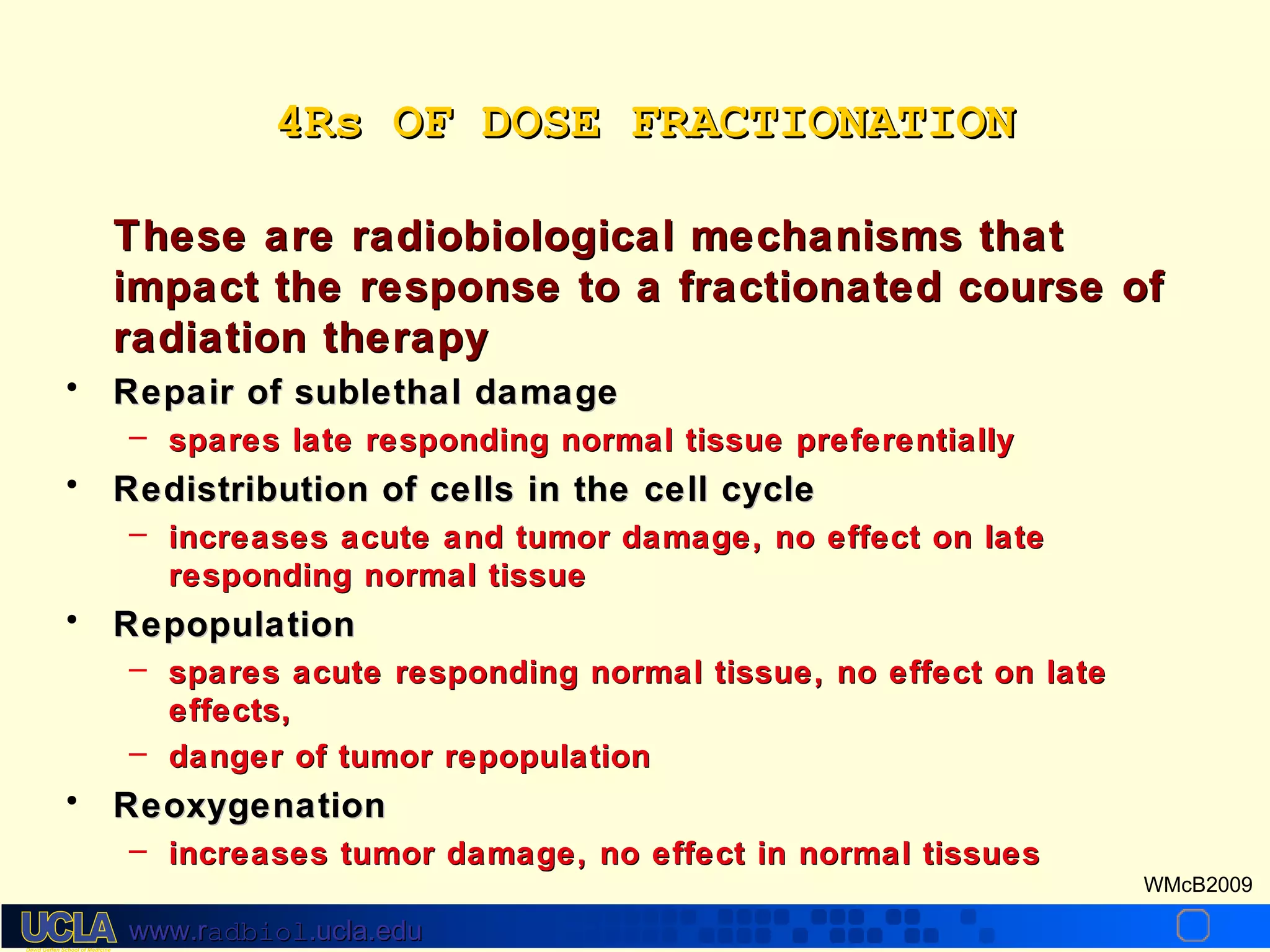Radiobiology behind dose fractionation | PPT