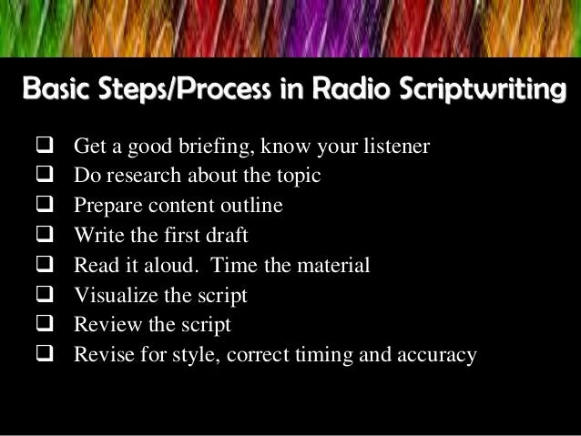 Radio Script writing and Broadcasting