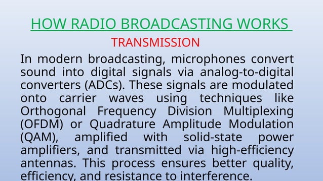 RADIO BROADCASTING engineering assignment | PPTX