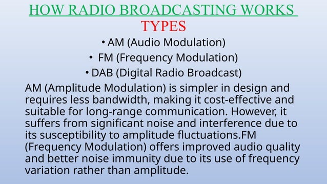 RADIO BROADCASTING engineering assignment | PPTX