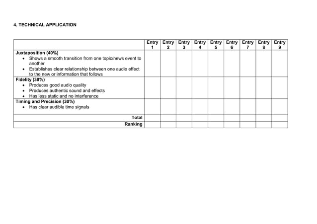 Score Sheet for the RADIO BROADCASTING.docx | Digital Audio | Computer ...