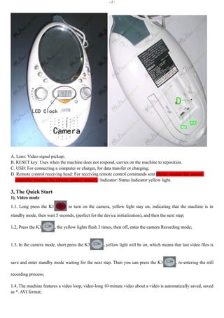 TOILET SPY CAMERA -Radio SPY camera user guide （ey-wradio0116） | PDF
