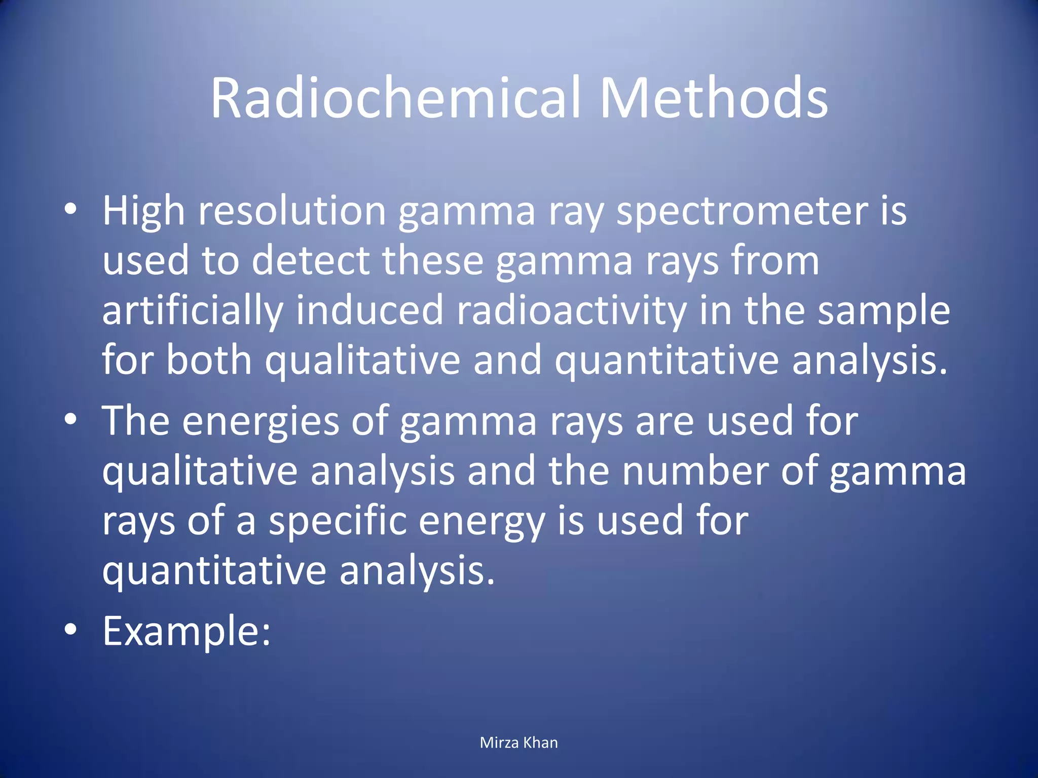 Radiochemical methods | PDF