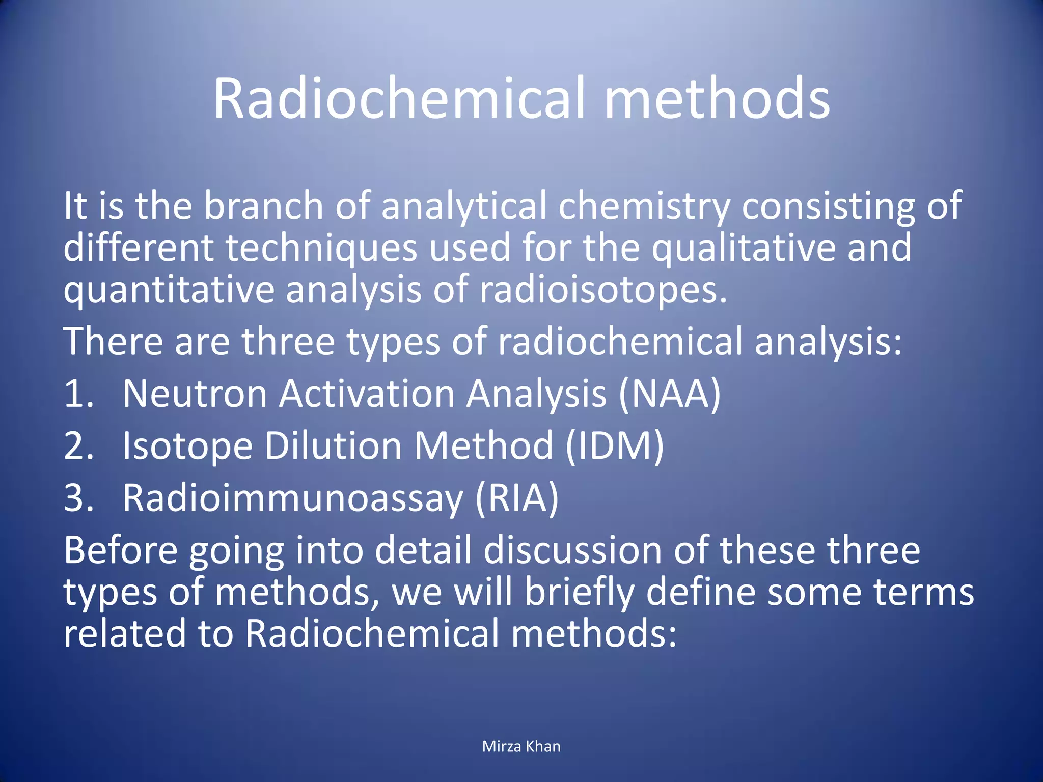 Radiochemical methods | PPT