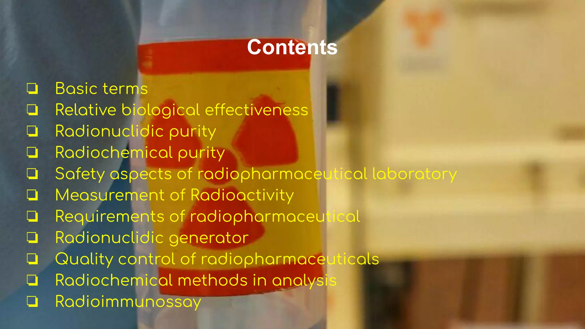 Radiochemistry & Radiopharmaceuticals. | PDF