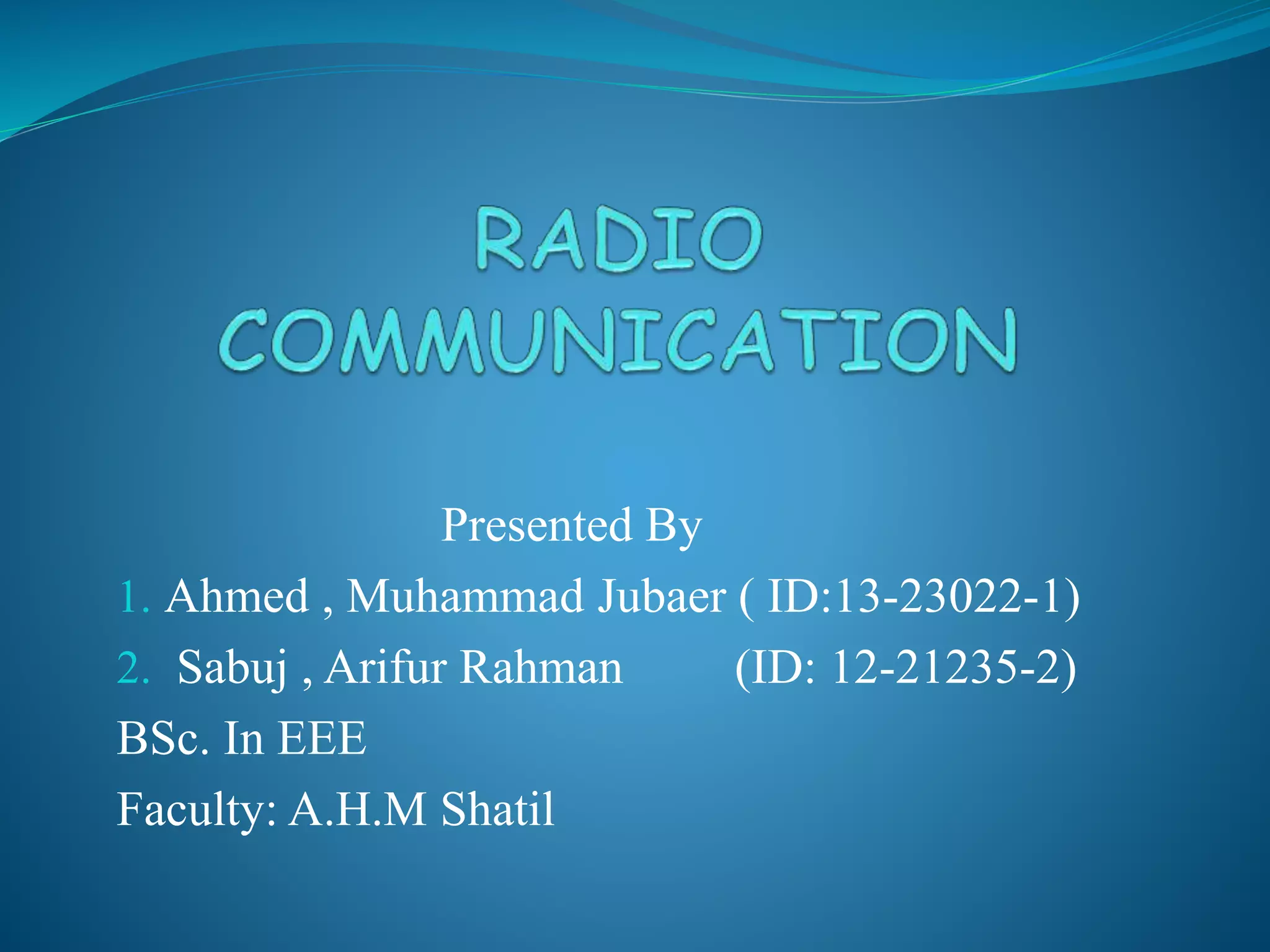 Radio communication | PPTX