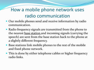 Radio communication and the mobile phone | PPTX