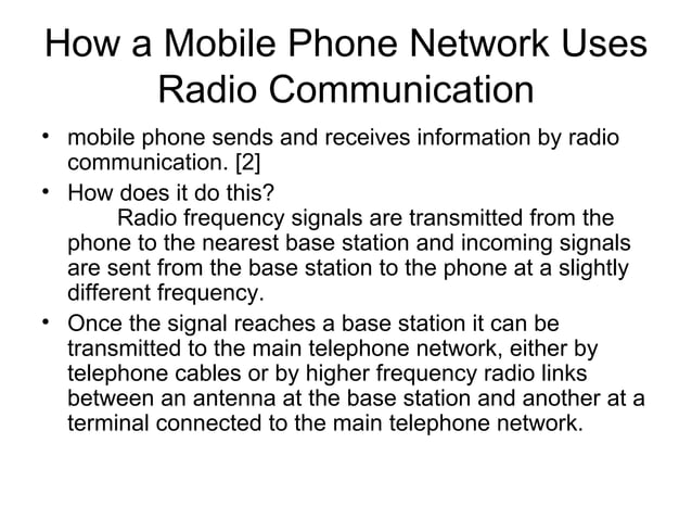 Radio communication and the mobile phone | PPT