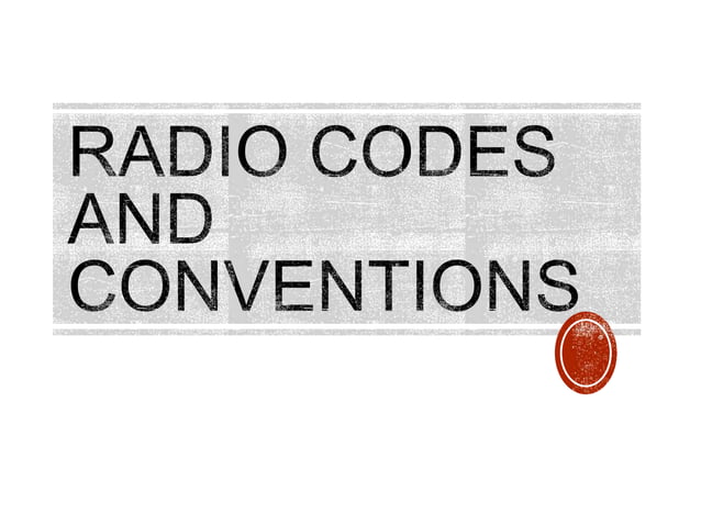 WJEC MS1 Exam: Radio codes and conventions | PPTX
