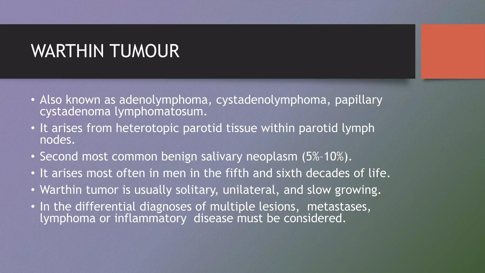Radiodiagnosis of salivary gland tumours | PPTX