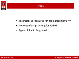 Radio documentary | PPTX