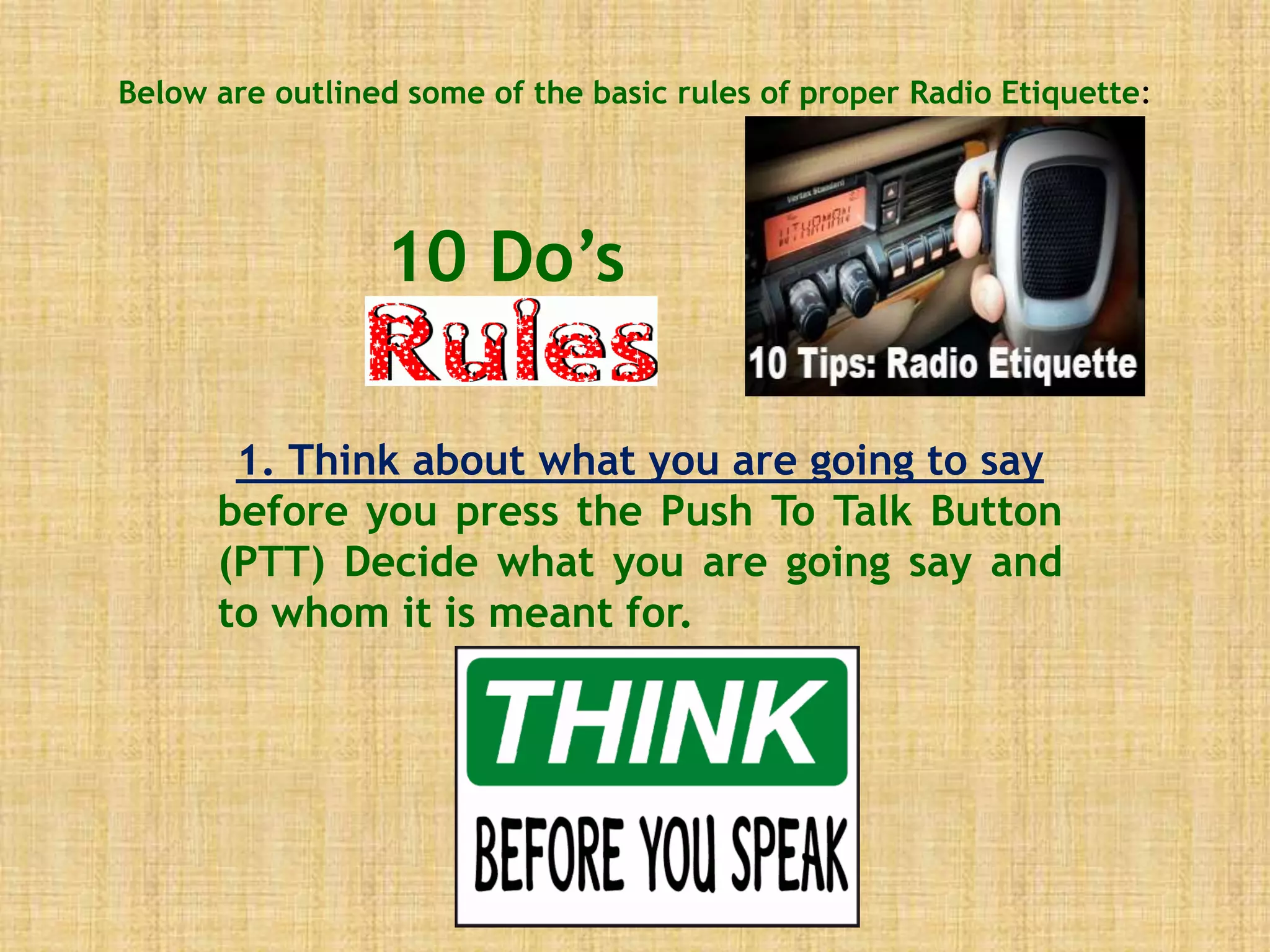 Radio etiqette guidelines | PPTX