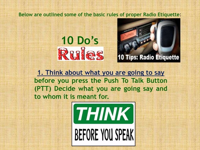 Radio etiqette guidelines | PPTX