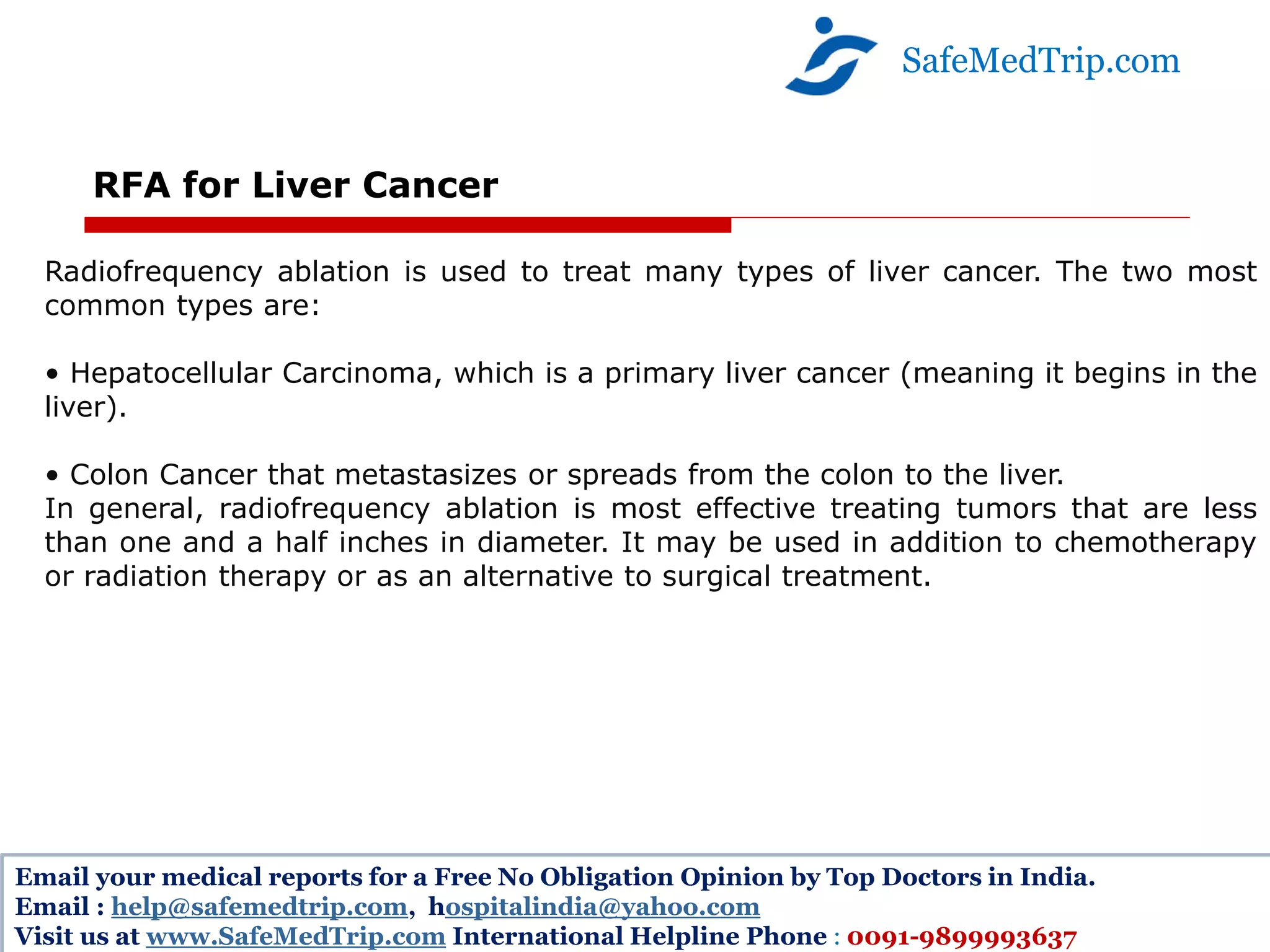 Radio Frequency Ablation (RFA Treatment ) -Modern Technology for ...