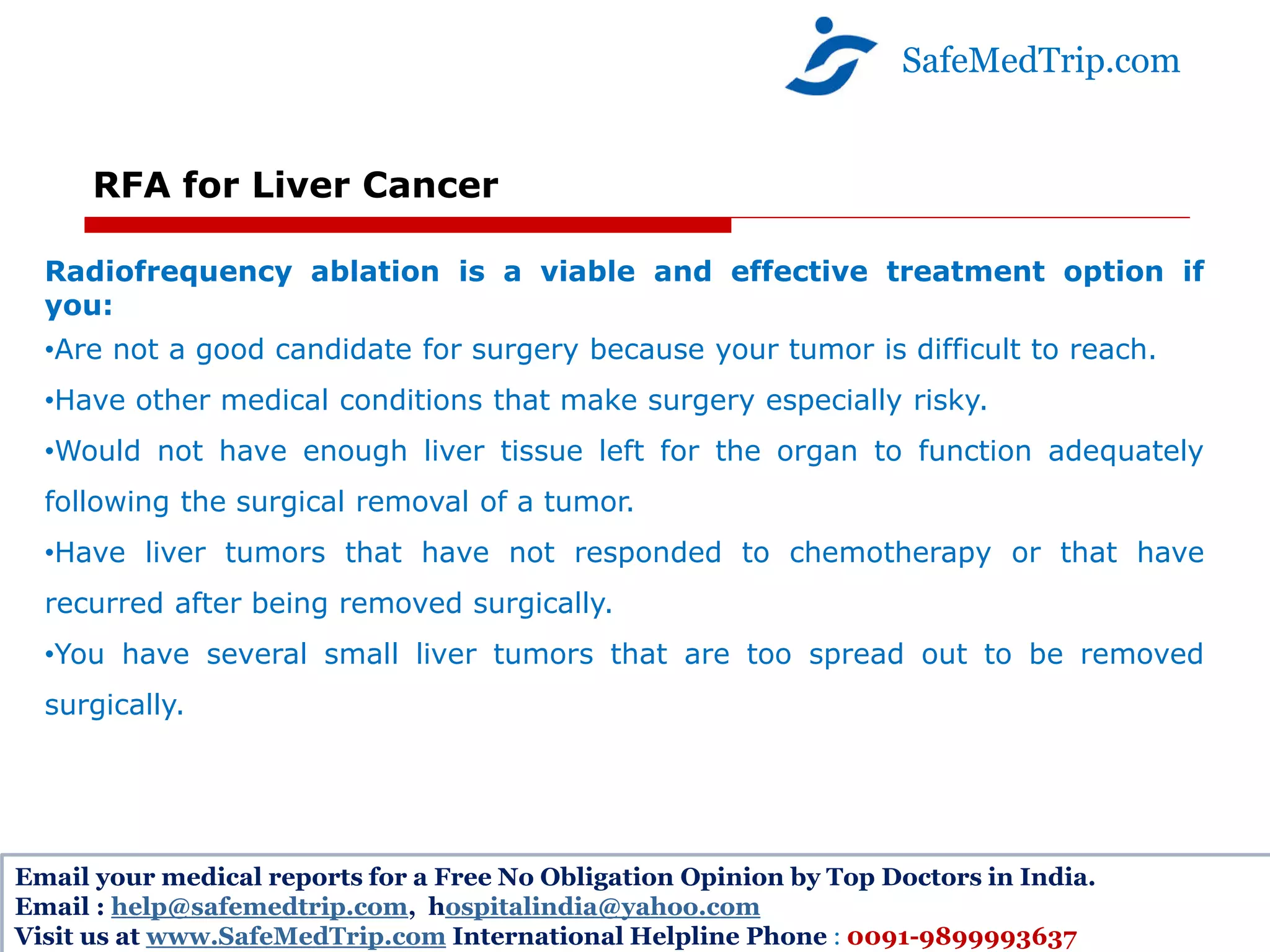 Radio Frequency Ablation (RFA Treatment ) -Modern Technology for ...