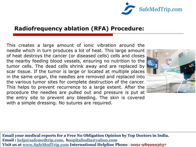 Radio Frequency Ablation (RFA Treatment ) -Modern Technology for management liver cancer, Kidney ...