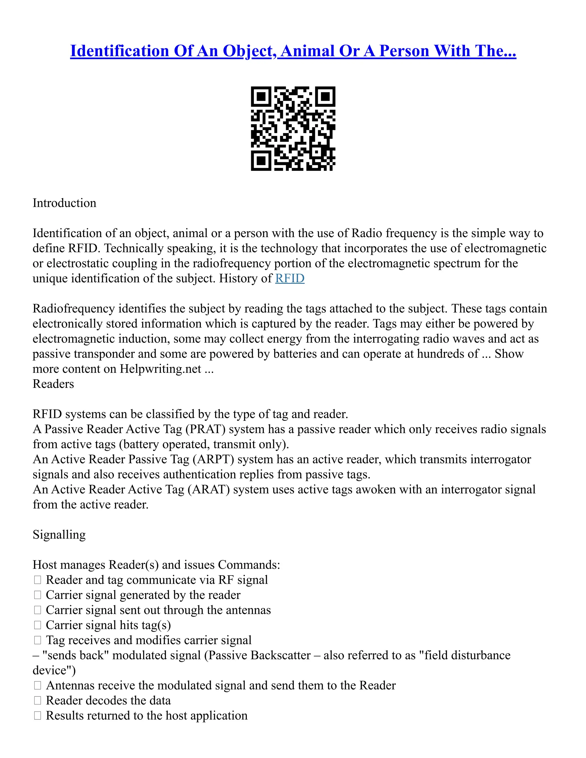 Radio Frequency Identification (RFID) | PDF