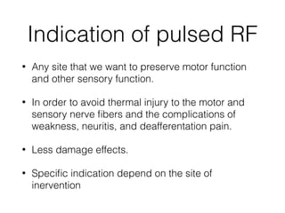 Radiofrequency in chronic pain management | PDF