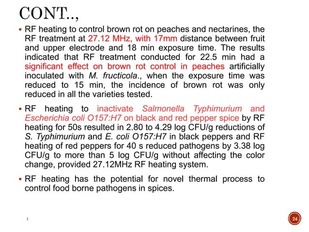 Radio frequency processing and Microwave heating in food processing | PPTX