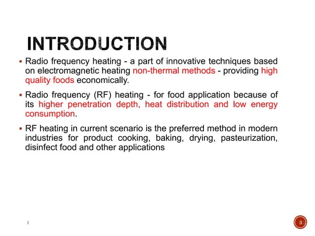 Radio frequency processing and Microwave heating in food processing | PPTX