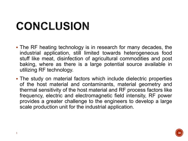 Radio frequency processing and Microwave heating in food processing | PPTX