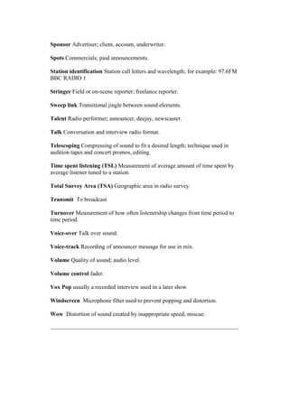 Radio glossary | DOCX
