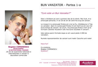 Radiografia unui bun vanzator accelera 2010 part 1 | PPT