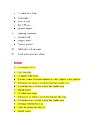Radiograph guidelines for orthodontists by Almuzian | DOCX