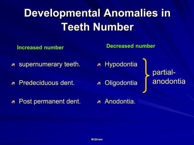 Radiographic assessment of teeth developmental anomalies | PPT