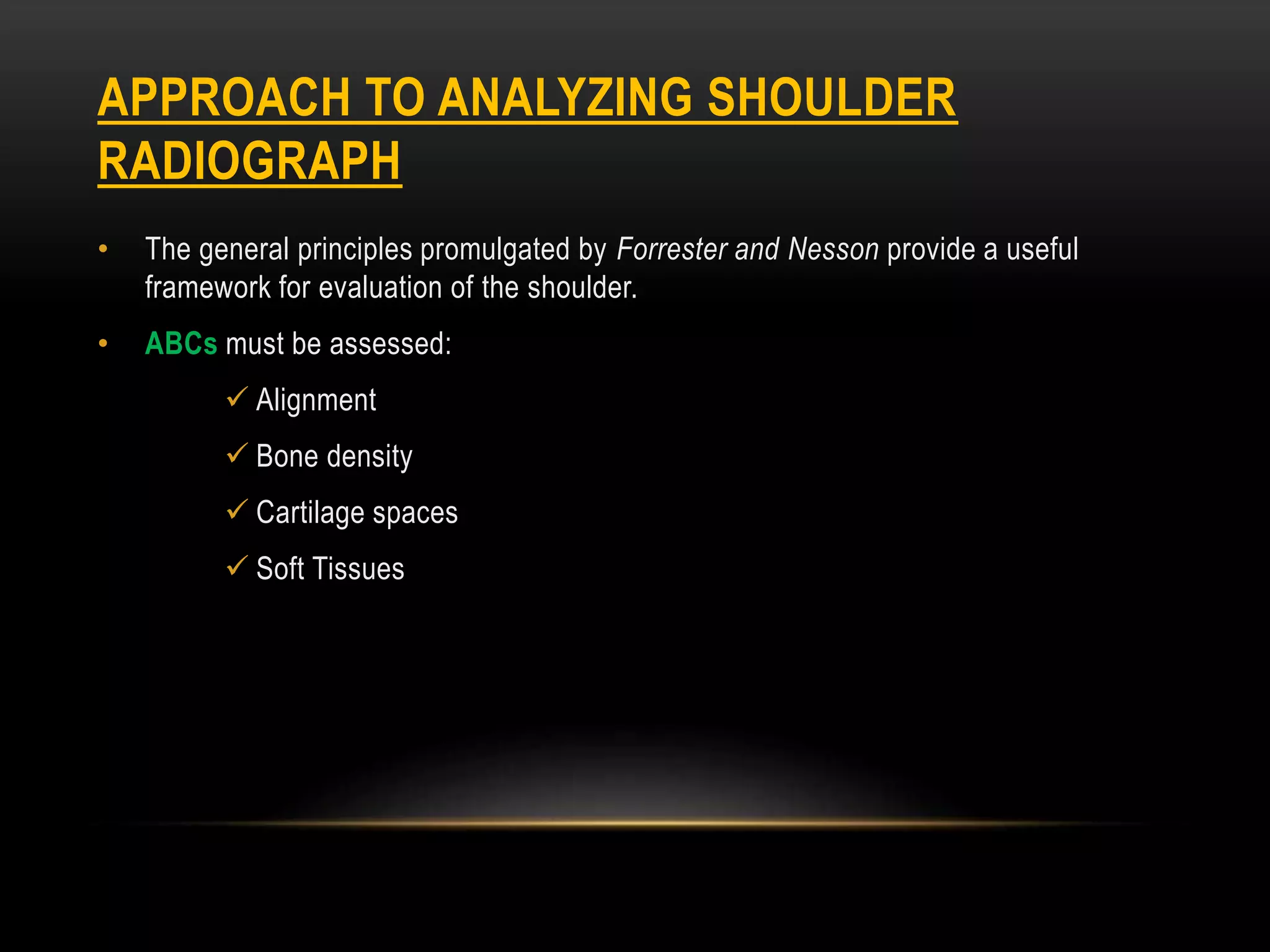 Radiographic evaluation of shoulder | PPTX