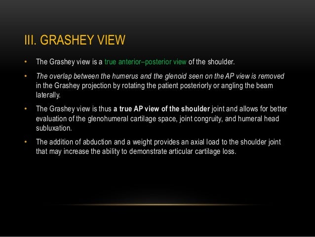 Radiographic evaluation of shoulder
