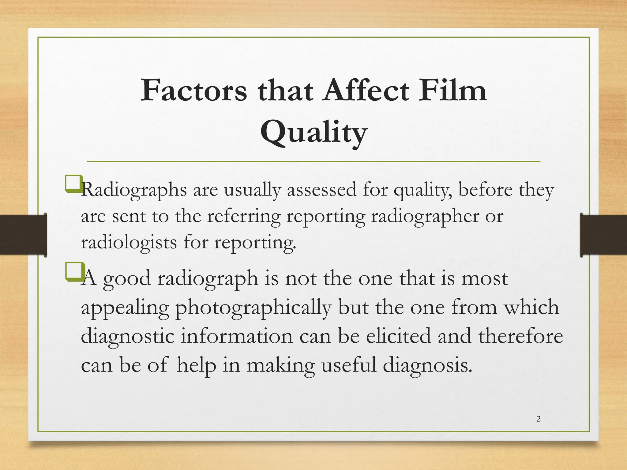 Radiographic Film Faultsand how they can be avoided | PPTX