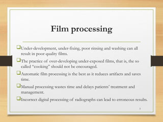 Radiographic Film Faultsand how they can be avoided | PPTX