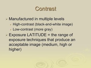 Radiographic film & intensifying screens w10 | PPTX