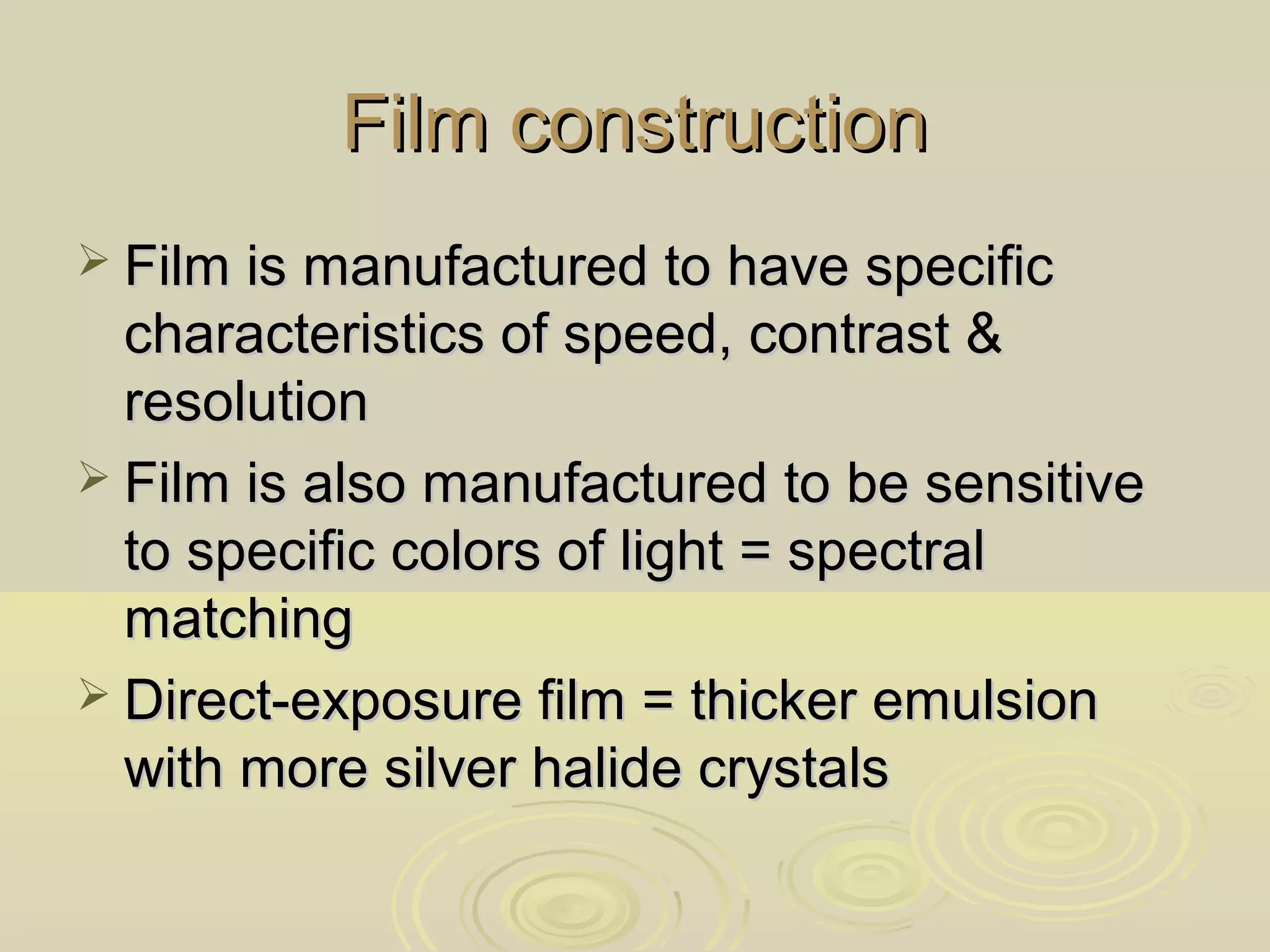 Radiographic film ; intensifying screens | PPT