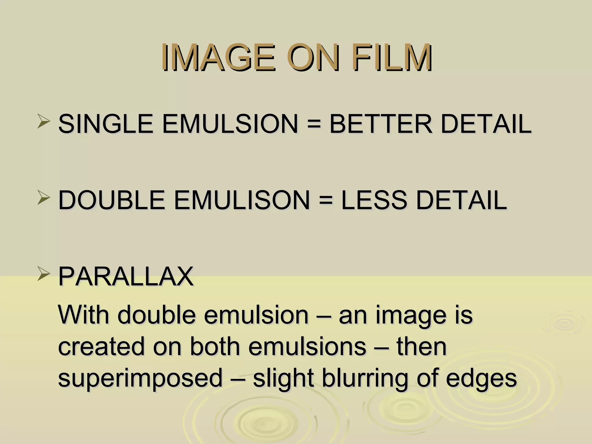 Radiographic film ; intensifying screens | PPT