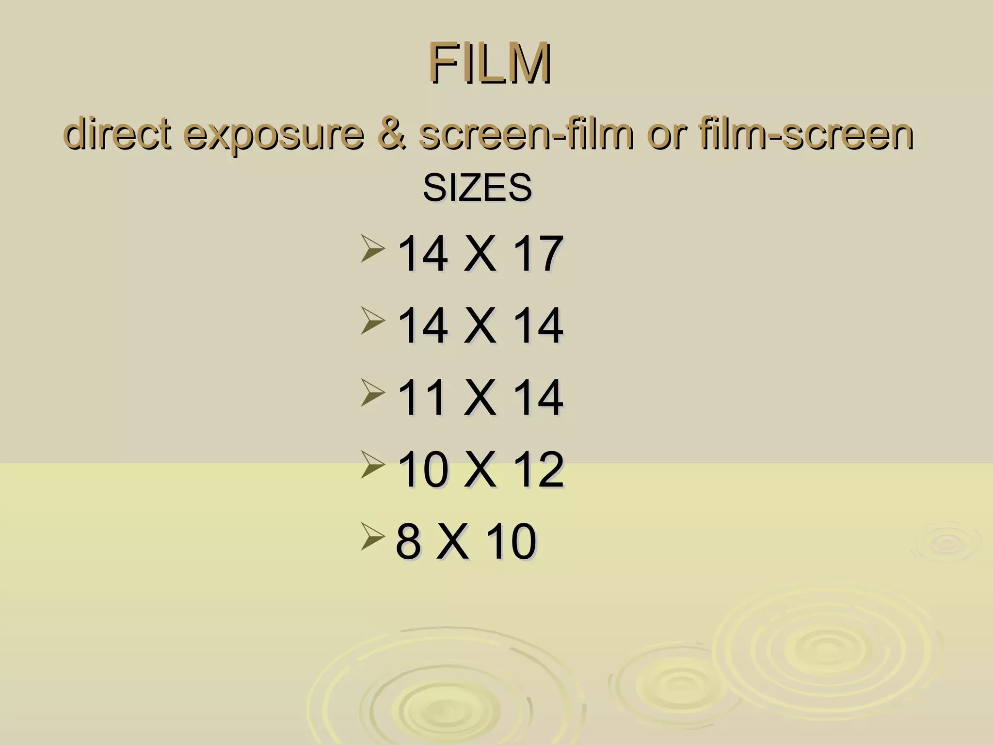 Radiographic film ; intensifying screens | PPT