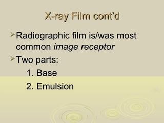 Radiographic film ; intensifying screens | PPT