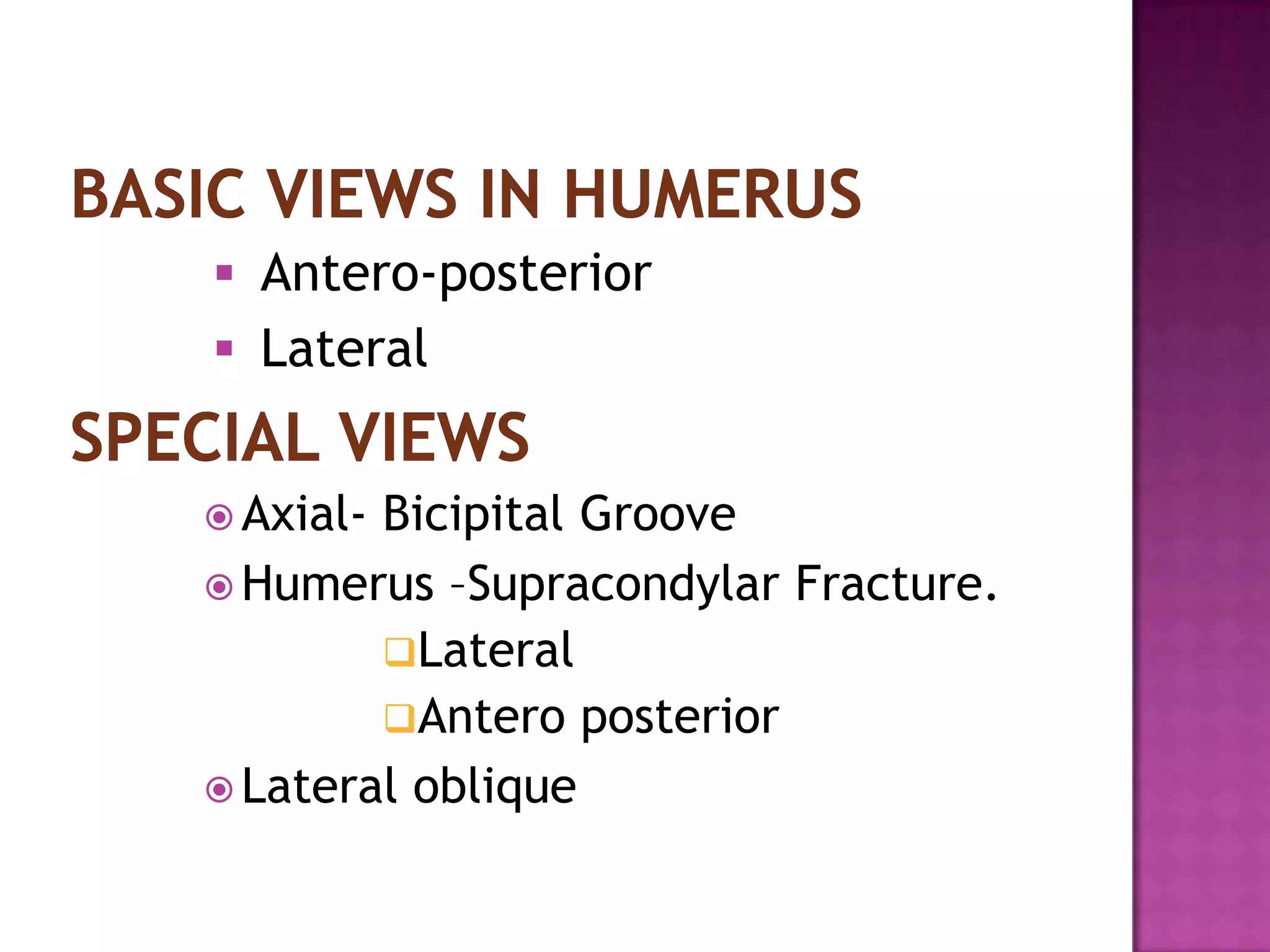 Radiographic positioning of humerus and shoulder | PPTX