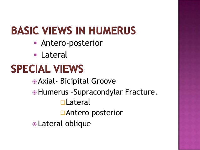 Radiographic positioning of humerus and shoulder