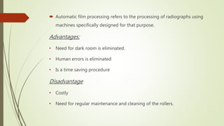 Radiographic processing and dark room | PPTX