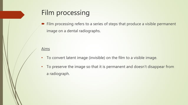 Radiographic processing and dark room | PPTX
