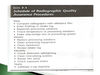 RADIOGRAPHIC QUALITY ASSURANCE in dental radiography | PPT | Dental ...