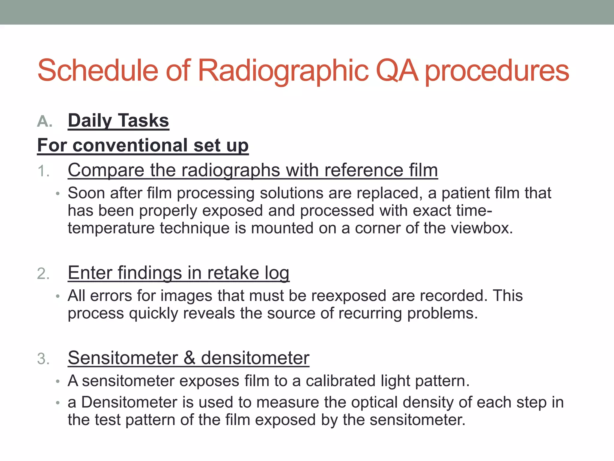 Radiographic quality assurance & infection control | PPTX