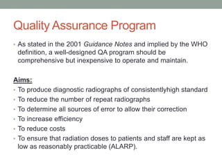 Radiographic quality assurance & infection control | PPTX