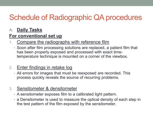 Radiographic quality assurance & infection control | PPTX | Medical ...