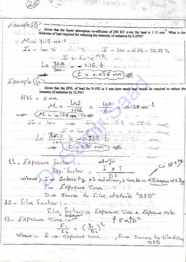 ASNT Radiographic Testing Level III Notes - Dr. Samir Saad (Handwriting ...