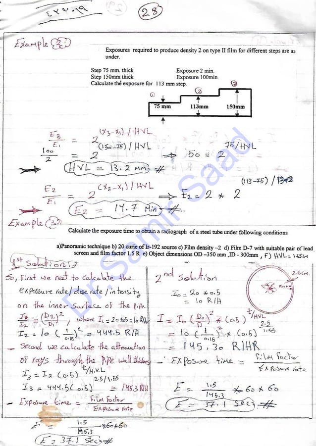 ASNT Radiographic Testing Level III Notes - Dr. Samir Saad (Handwriting ...